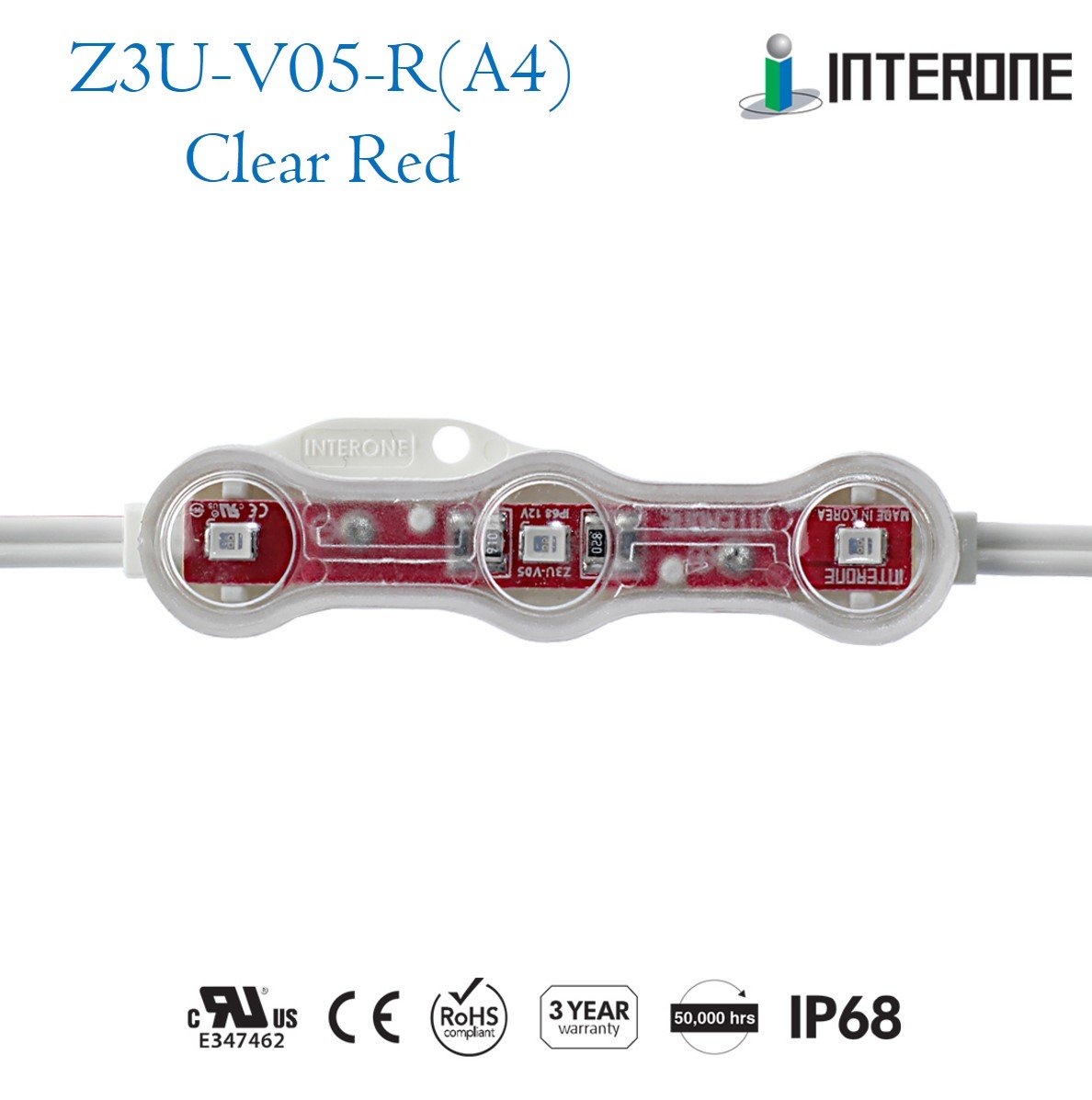 Interone Clear Red LED - Z3U-V05-R(A4) - UNICO Co. Estore