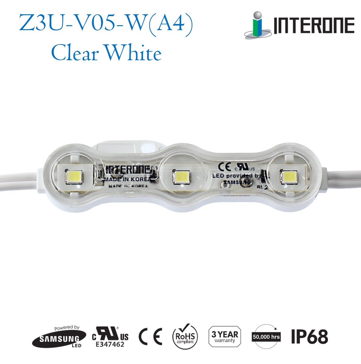 Interone Clear White LED - Z3U-V05-W(A4) - UNICO Co. Estore