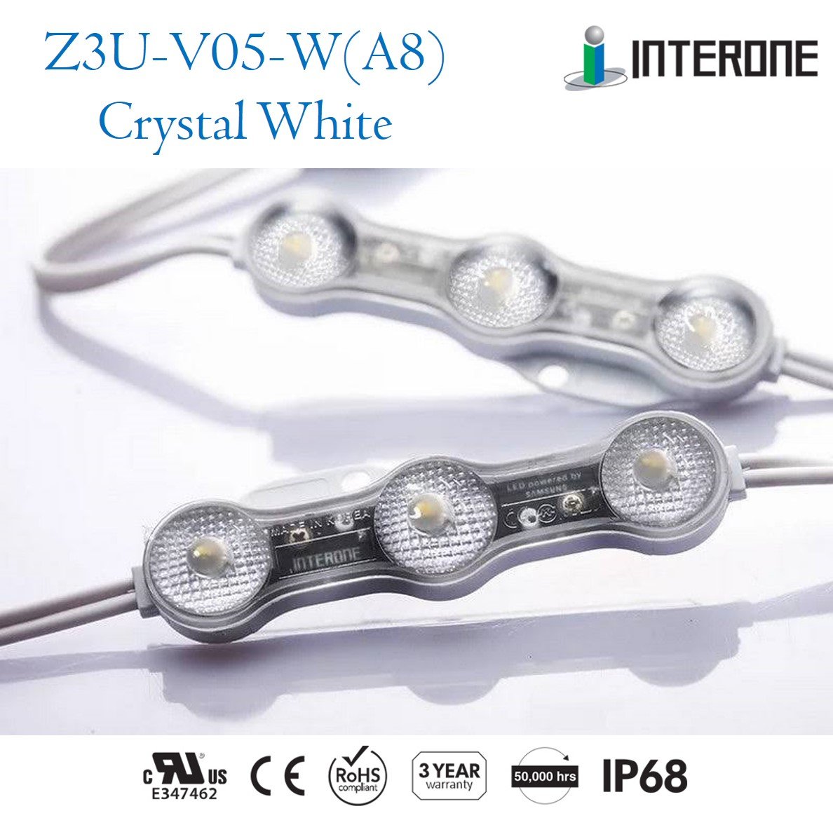 Interone Crystal White LED - Z3U-V05-W(A8) - UNICO Co. Estore